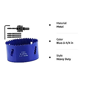 LANIAKEA 3-1/4-Inch Bi-Metal Hole Saw 83MM M42 Annular Hole Cutter HSS Variable Tooth Pitch Holesaw Set with Arbor Blue for Home DIYer