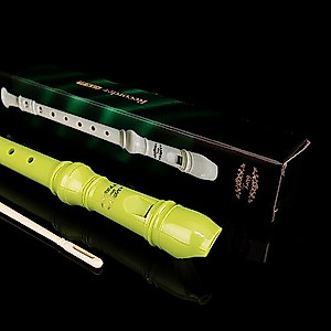 Glory Soprano Recorder Instrument for Kids Beginner, German Fingering C Key Recorder Instrument,Green