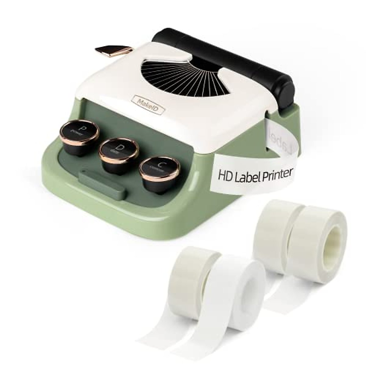 MakeID HD(300dpi) Label Maker Machine with 4 Rolls Tape, Bluetooth Multifunction Label Printer Available for Smartphone, Smart Sticker Maker with Multiple Templates for Office Home Organization