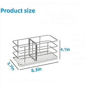 XG Glitter Sponge Holder for Sink - Sink Caddy - Stainless Steel Kitchen Sink Sponge Holder with Extra Strong Adhesive - Rust Proof Dish Brush Holder & Dish Sponge Holder - Kitchen Sink Organizer