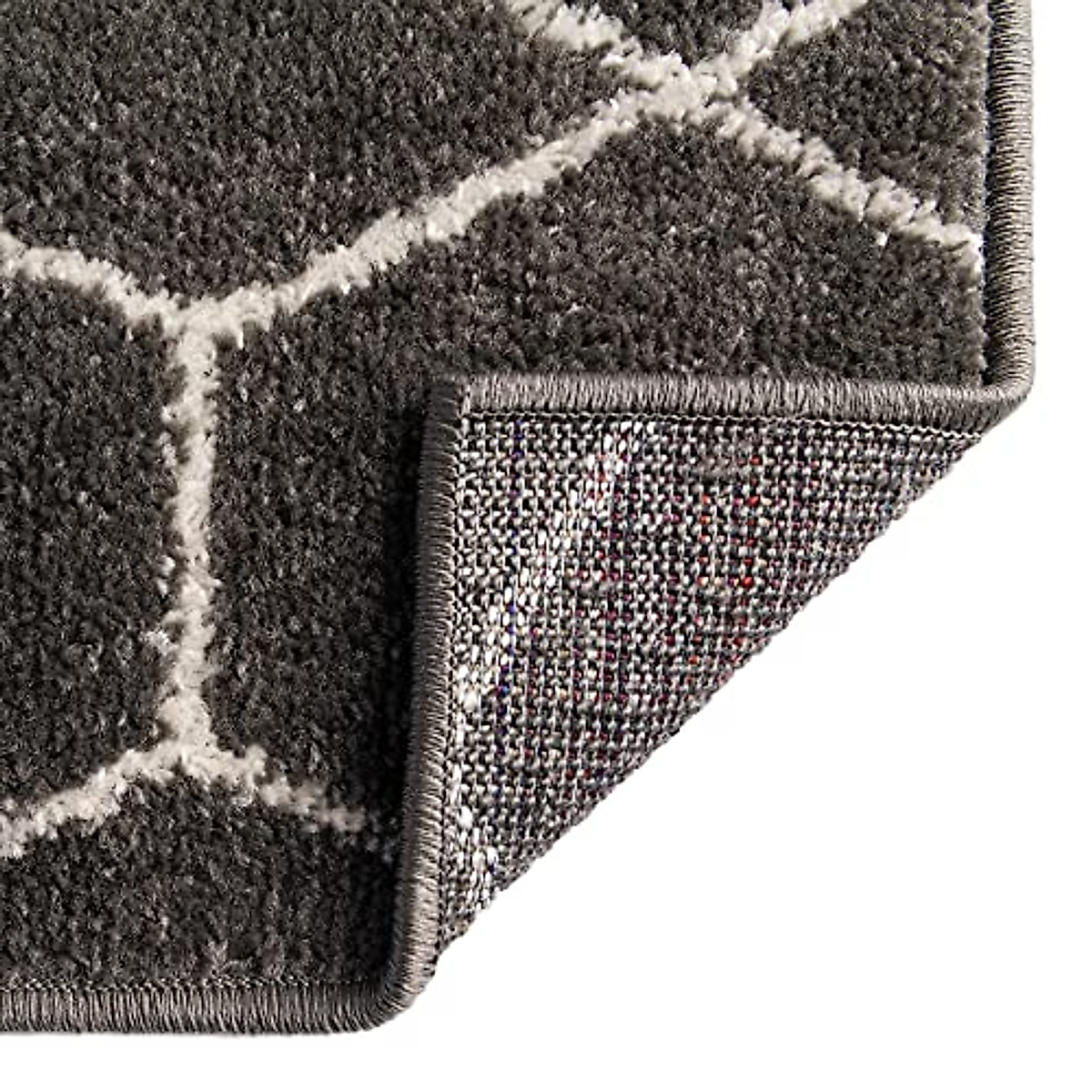 Unique Loom Trellis Frieze Collection Area Rug - Geometric (2' x 8' 8" Runner, Dark Gray/ Ivory)
