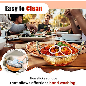 Aakrati Kitchenware Heavy-Duty Food Grade Stainless Steel Kadhai, Copper Bottom Kadai, Multipurpose Indian Serving Karahi Bowls, Diameter 5 Inches Pack of (4) (6 inches Diameter, 4, Peices)