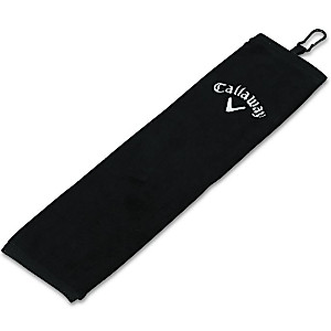 Callaway Tri Fold Towel, Black, 16 x 21 Inches