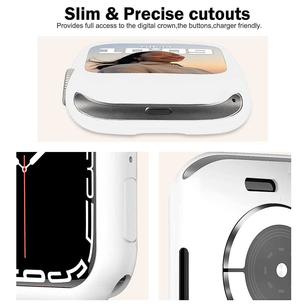 BOTOMALL Compatible with Apple Watch Bumper Case 41mm Series 9 Series 8 Series 7 Soft Flexible TPU Thin Lightweight Protective Cover for iWatch [NO Front Screen Protector]