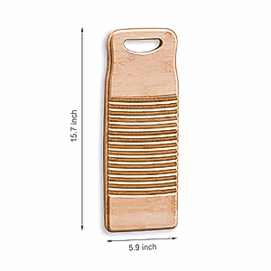 Lakingo Natural Bamboo Hand Washboard for Laundry Washing Clothes, Small Wood Scrub Board, Rustic Old Fashioned Washboard, Mini Wash Board for Hand Washing, Washboard Laundry Board for Kids Home