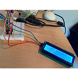 JANSANE 16x2 1602 LCD Display Screen Blue + IIC I2C Module Interface Adapter for Raspberry pi 2 Pack