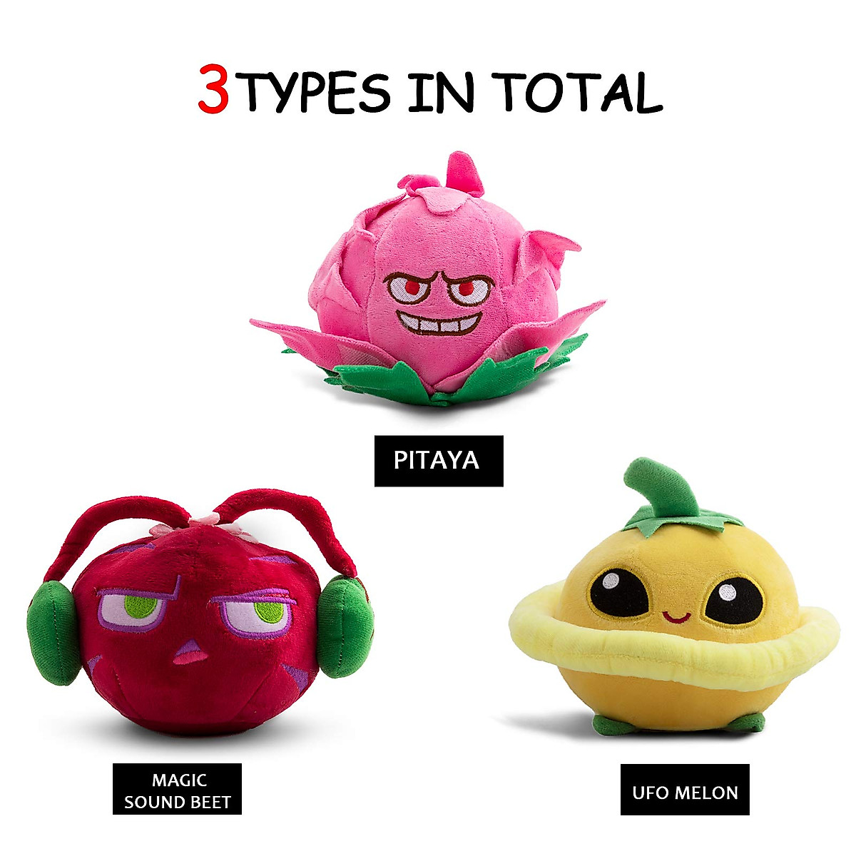 Maikerry 3 Pieces PVZ Plants 1 2 Figure Plush Toy, PVZ Stuffed Doll for Kids and Birthday
