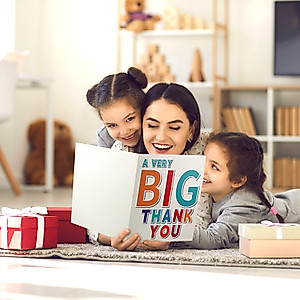 Zhanmai 12 Pack Very Big Thank You Card Jumbo Farewell Card with Envelope Large Funny Greeting Cards Giant Appreciation Cards Gift for Employee Coworker Birthday Christmas Gift, 14.4 x 22.1''