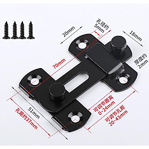KAFENDA 2 Pack Small Stainless Steel Door Lock Flip Lock Safety Door Bolt Lock, Door Holder Latch (Black)