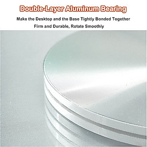 Keros Glass Clear Rotating Serving Plate, 20''/50cmTransparent Lazy Susan Turntable For Kitchen Dining Table, 47''/120cm Large Rotating Tray With Aluminum Alloy Bearing (Size : 50cm/20Inch)