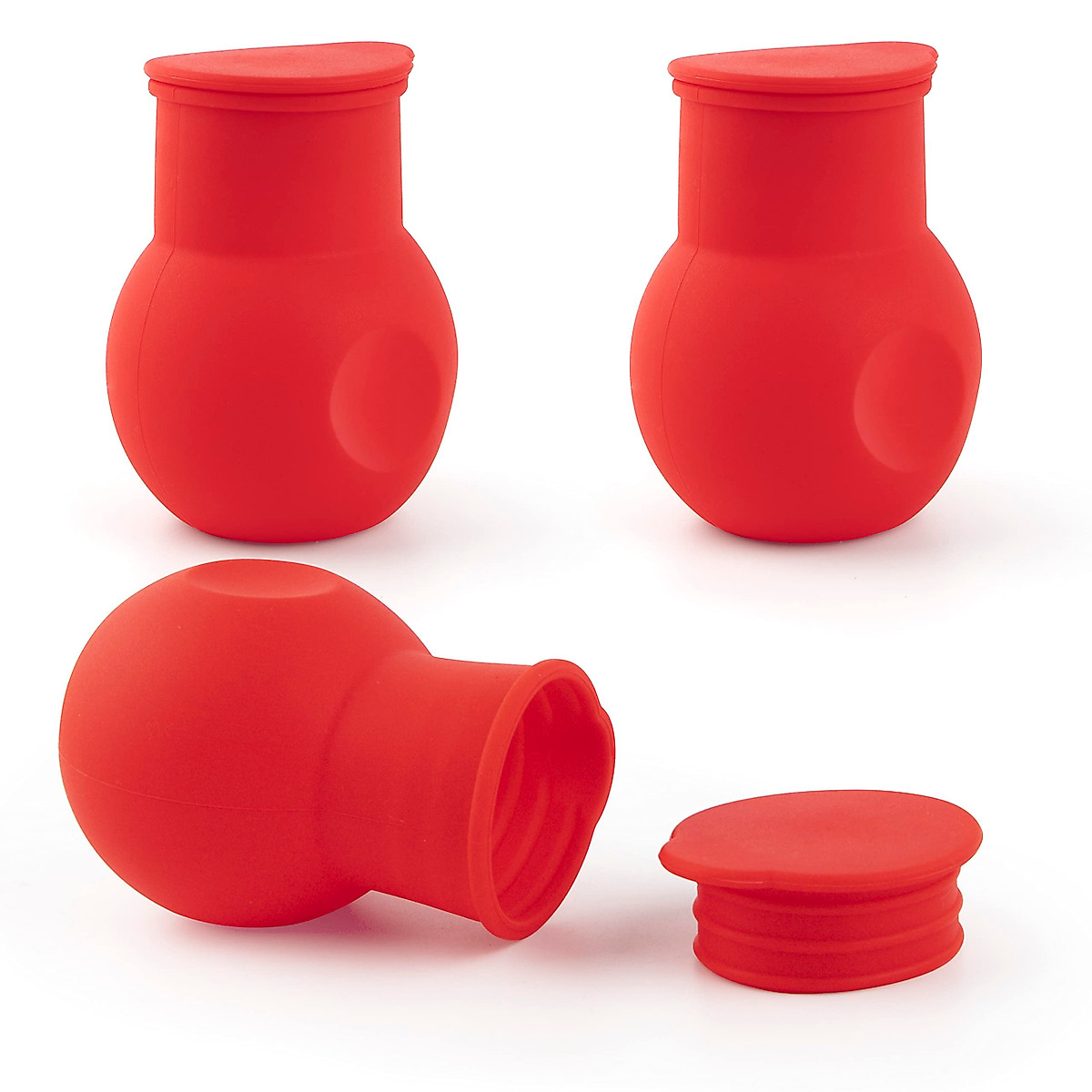 AUEAR, Set of 3 Silicone Melting Pot Chocolate Melt Pot Mold Red Microwave Butter Melter for Kitchen Baking Heat Milk Sauce