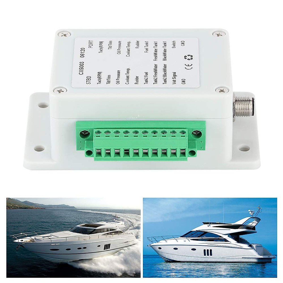 Qiilu NMEA2000 Converter, 9V‑32V DC IP67 Waterproof Converter Box Convert Sensor Singal to NMEA2000 for Boat Yacht