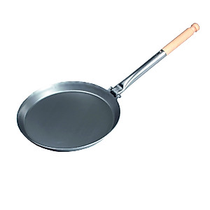 Stabilotherm JÄGARSTEKPANNA Original XL Carbon Steel Frying Pan with Foldable Steel Pipe Handle, for Outdoor Indoor Cooking, Camping