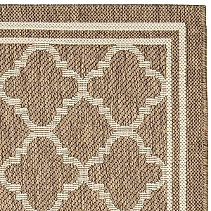 SAFAVIEH Courtyard Collection 2'7" x 5' Brown/Bone CY6918 Trellis Indoor/ Outdoor Splashproof Easy Scrubbing Patio Backyard Mudroom Area Rug