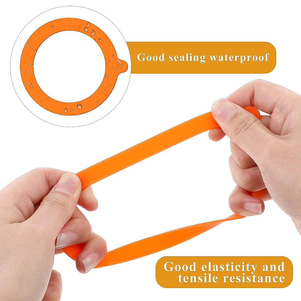 Molain 6Pcs Rubber Seals Rings for Glass Jars, Airtight Silicone Replacement Gasket for Jars Leak-proof Airtight Rubber Seal -3.7 Inches (Orange)