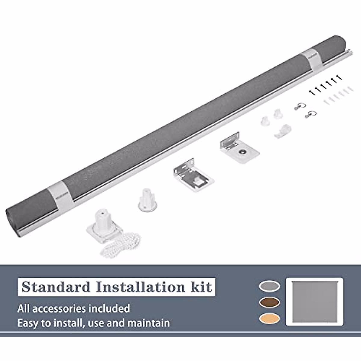 CICADA SPEECH Outdoor Roller Shade Roll Up Shade Cloth Patio Blinds for Deck Porch Balcony Backyard (8' W X 8' L), Gray