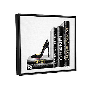 Stupell Industries High Fashion Black Book Shelf with Stilettos Heel, Design by Amanda Greenwood