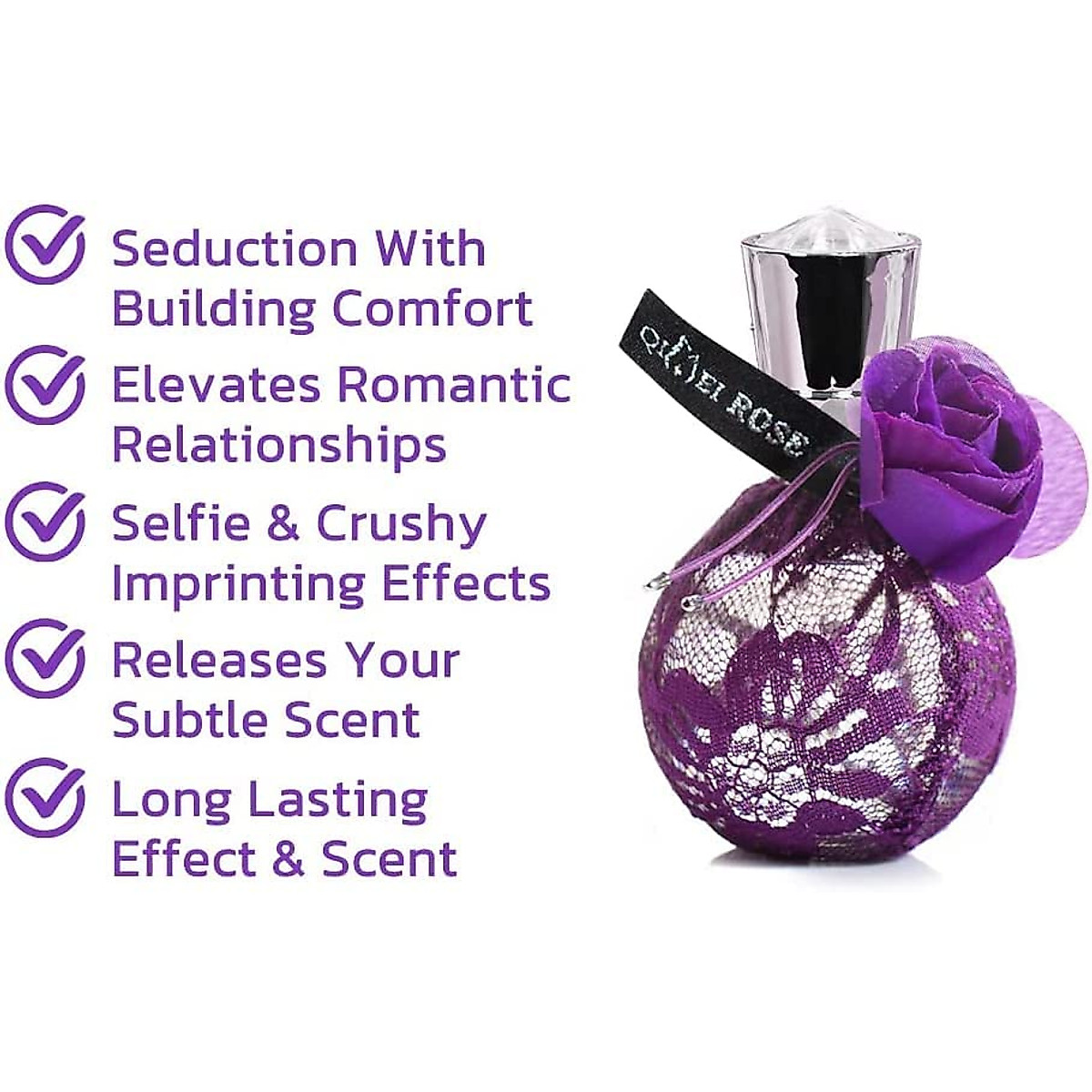 NSRA 100ml France Golden Lure Lace Women Perfume, Pheromone Perfume for Women Attract Men, Golden Lure Cologne Golden Lure Pheromone Perfume Spray (Purple)