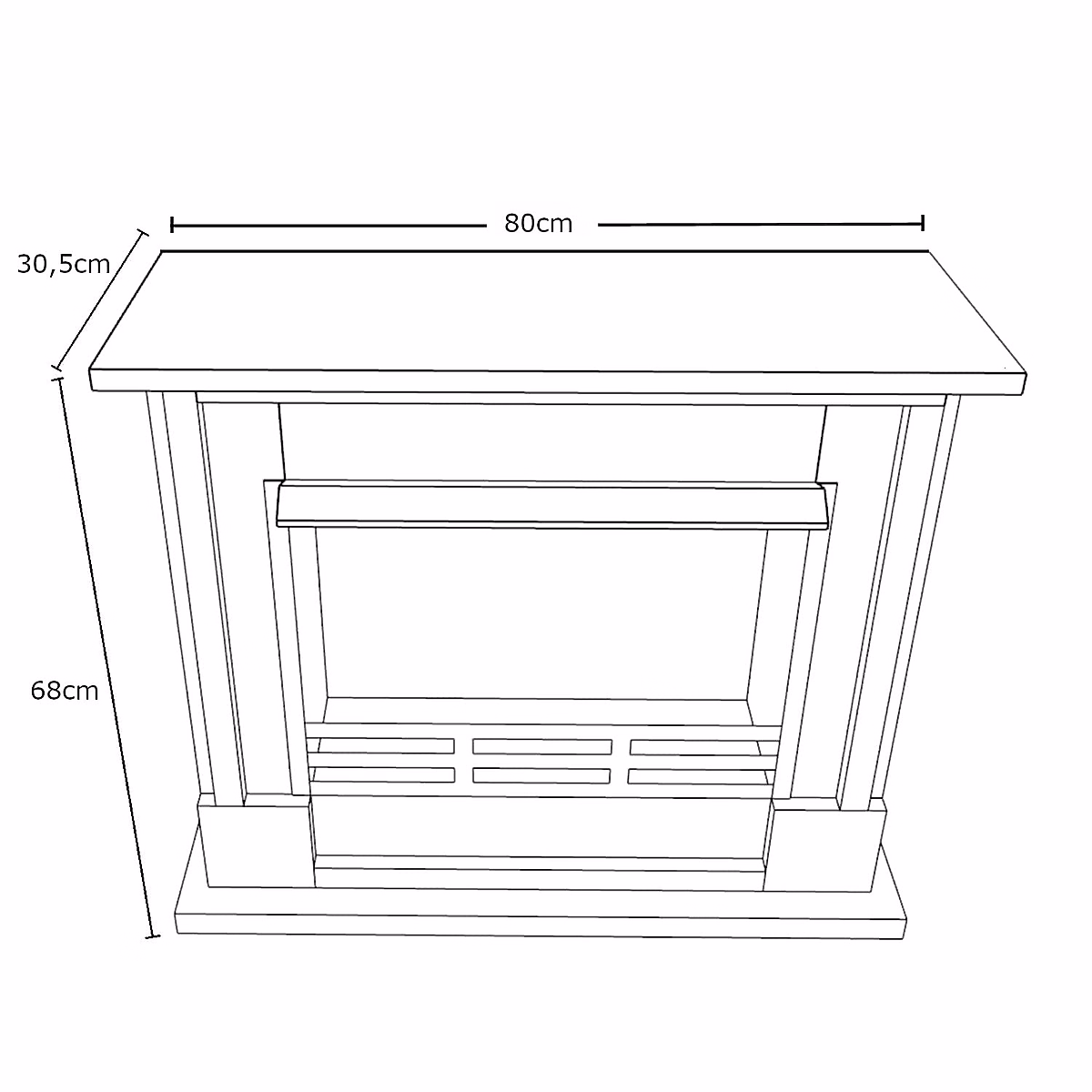 Gel + Ethanol Fire-Places Emily Deluxe Inclusive: 1 Adjustable Stainless-Steel Burner White
