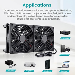 Wathai High Airflow Router Cooling Fan for Computer Cooler TV Box Wireless DC 5V USB Power 120mm 240mm Fan with Multi Speed Controller