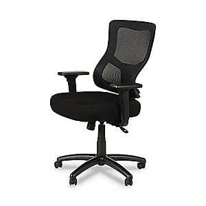 Alera Elusion II Series Mesh Mid-Back Synchro Seat Slide Chair, Supports Up to 275 lb, 17.51" to 21.06" Seat Height, Black