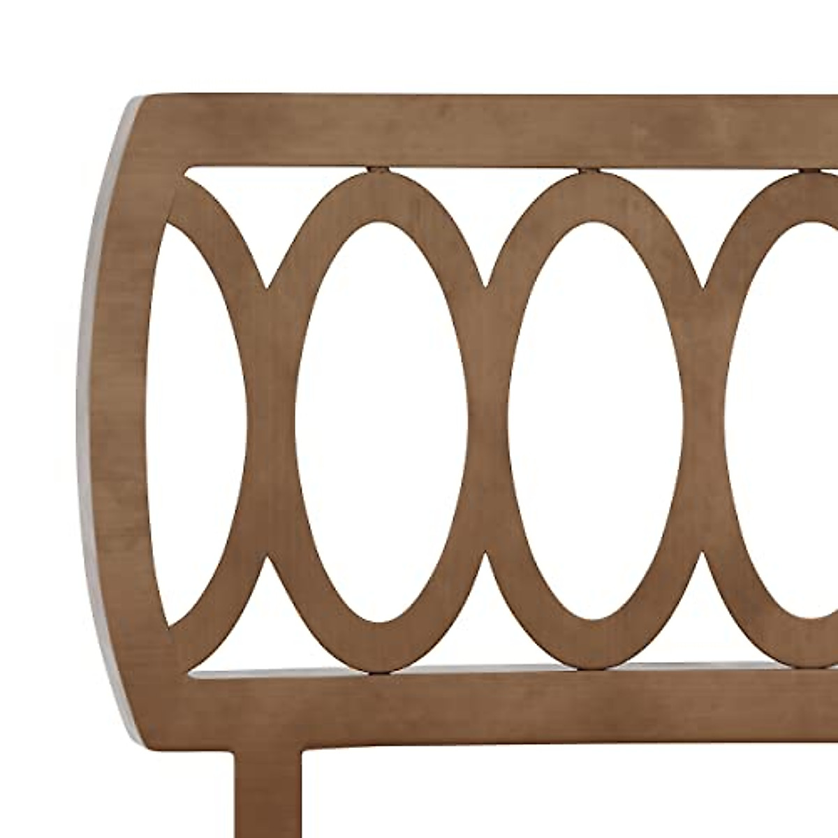 Hillsdale, Canal Street Metal Vanity Stool with Interlocking Oval Back Design for Makeup Room or Bathroom, Golden Bronze