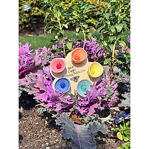 NEINUO Bee Insect Drinking Cup,Bee and Hummingbird Feeder,Suitable for Garden Hummingbird Drinking Cups. (Blue)