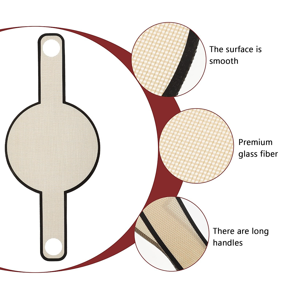 Hemoton Silicone Baking Mat Non Stick: Baking Sheet Reusable Parchment Paper Silicone Bread Sling for Dutch Oven Accessories Brown