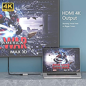 WAVLINK USB Type C to HDMI/VGA Adapter, 4K Resolution, Plug and Play, Wide Compatibility, Lifelong Customer Service