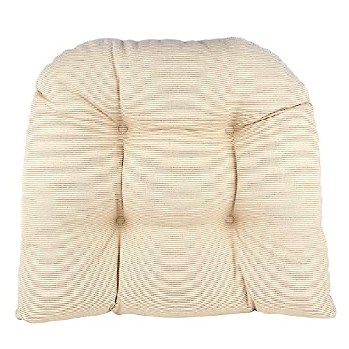 Klear Vu Saturn Non Slip Seat Cushion, Button Tufted Sitting Pillow with Durable Fabric Cover, Ideal for Dining, Office or Rocking Chair, 18" x 20" x 3", Set of 1, Natural