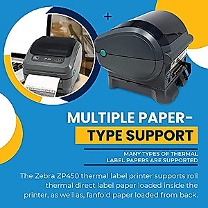 Zebra ZP450 Network Edition (ZP 450) Label Thermal Bar Code Printer | USB and Ethernet Connectivity 203 DPI Resolution | Made for UPS WorldShip | Includes JetSet Label Software