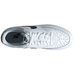 Nike Men's Court Vision Low Sneaker, White/Blackwhite, 10.5 Regular US