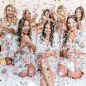 8 PCS Confetti Poppers Cannons for Gender Reveal Wedding Birthday Graduation Baby Shower Anniversary Christmas New Year's Kids Fun Party Supplies Decorations and Favors (Pink+Gold)