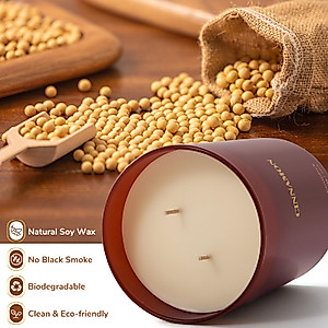 Goodpick Cinnamon Scented Candles 22 oz, Classic Luxury Candles for Home, 2-Wick Soy Candle, Large Jar Candles Gifts for Women, Birthday, Christmas, Bath, 120 Hours Burn Time