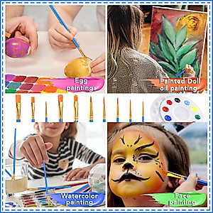 Painting Brush Palette Set, with 6 Packs of 60 Brushes and 6 Palettes ,Nylon Brush Head, Suitable for Oil Watercolor, etc., Perfect Art Painting Set.