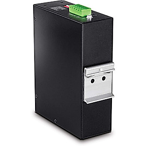 TRENDnet 10-Port Industrial Gigabit L2 Managed PoE+ DIN-Rail Switch, 8 x Gigabit PoE+ Ports, DIN-Rail Mount, 2 x SFP Slots, 24–57V DC Power Input, IP30, VLAN, Lifetime Protection, Black, TI-PG102i