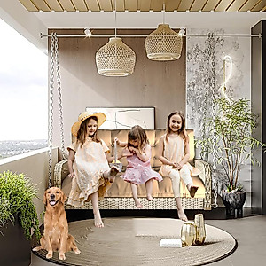 XALBDMNB Porch Swing Cushion,Waterproof Bench with Backrest Cushion Outdoor Furniture,Thickened 2-3 Seater 3 year without fading for Porch,Patio Garden outdoor swing cushions,Khaki & 39"x39"