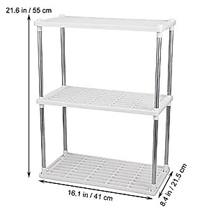 YARNOW 3- Tier Storage Shelf Plastic Shelving Unit Free Standing Rack Organizer Tool Holder Plant Stand for Kitchen Bathroom Laundry Narrow Places Shoe White