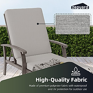 ZEPYARD Aluminum Patio Chaise Lounge Set of 3, Armrest Lounge Chair with Adjustable Backrest for Outside, All Weather Aluminum Lounge Chair for Deck Beach Poolside-Greige Cushion