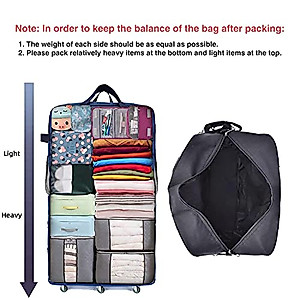 ELDA Expandable Foldable Suitcase Collapsible Luggage with Universal Spinner Wheels Rolling Duffle Bags for Travel Large Capacity Lightweight Suitcases for Men Women