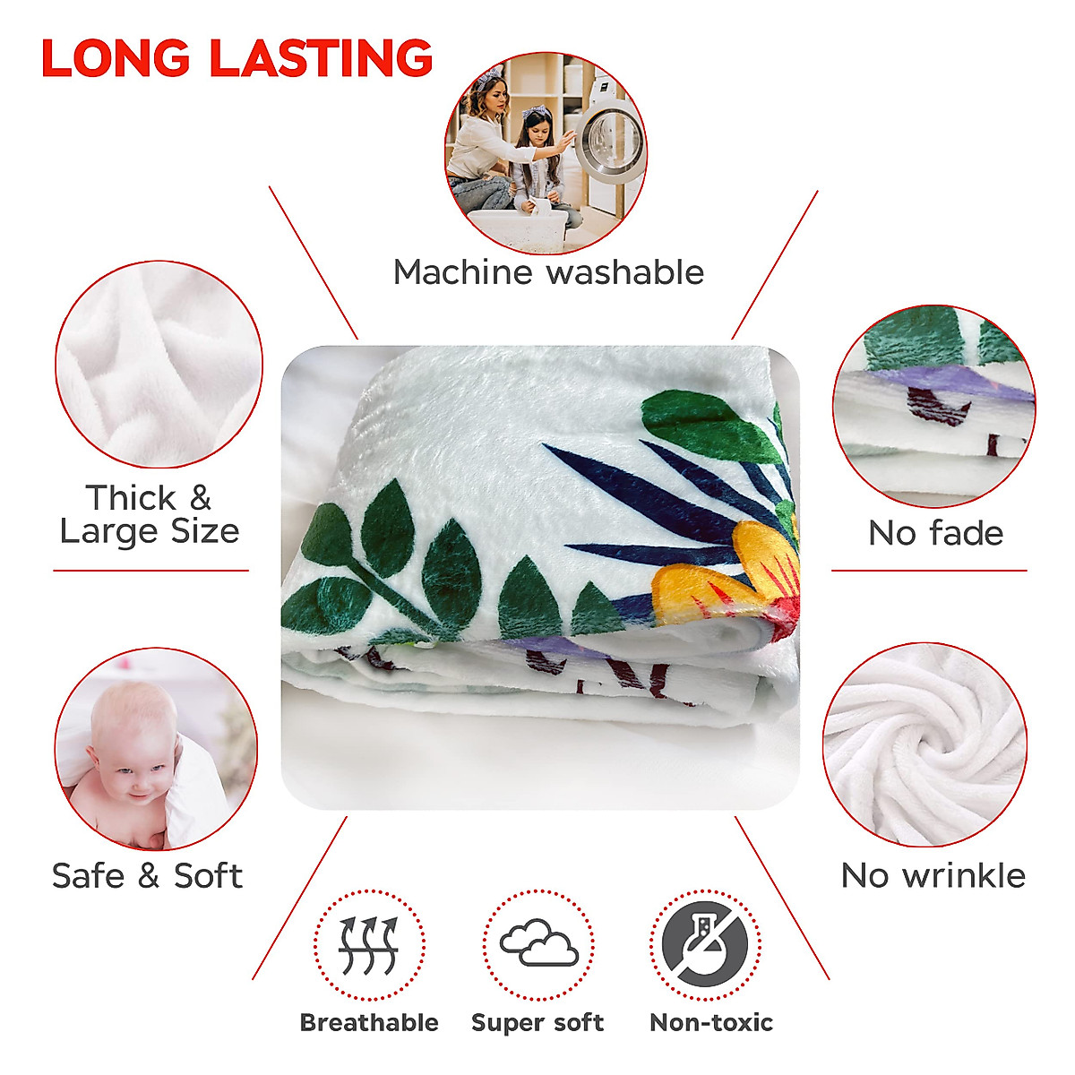 Baby Monthly Milestone Blanket for Boys and Girls 60 x 40 Inch Thick Fleece Baby Month Blanket with 2 Felt Frames Newborn Photography Prop Photo Blanket Moon and Star (Dinosaur)