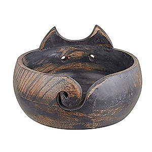 Eximious India Gifts for Women Wooden Yarn Bowl Knitting Bowl Large Crochet Yarn Holder YB2203 Handmade Crocheting Accessories and Supplies Organizer 7 x 3