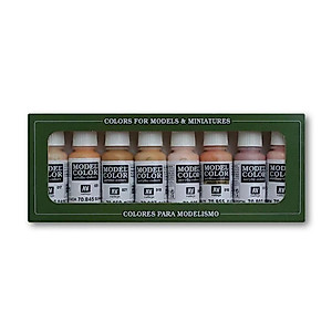 Vallejo Face/Skin Colors Paint Set, 8-Colors, 17ml