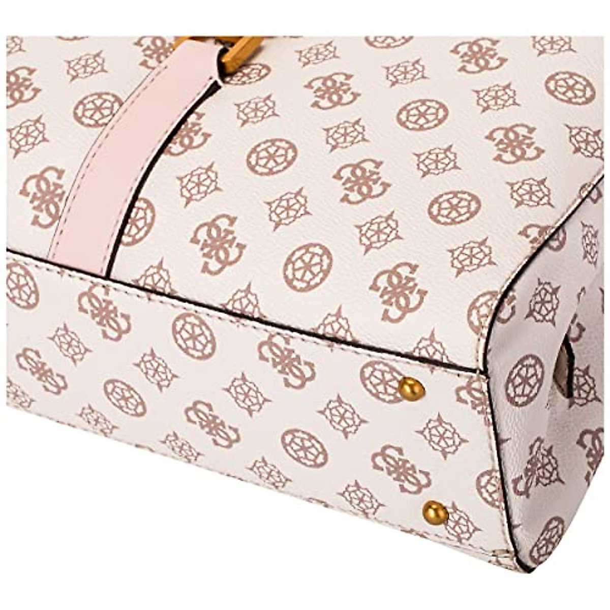 Guess Women's GUESS Briana Girlfriend Medium Satchel Crossbody Tote Bag Handbag - Cream Logo