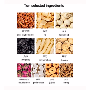 Sour Jujube kernel Lily Tea,Caffeine Free Tea160g (8g*20bag) 5.64OZ,Sleep Tea Wellness Tea barley Tea 酸枣仁晚安茶