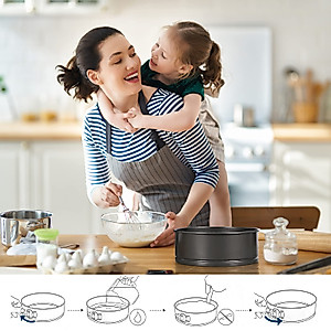 DAPIPIK Springform Pan set, 4/7/9/10 Inch Set of 4 Round Baking Pans,Cake Molds for Baking, Leakproof Bakeware Set with Removable Bottom