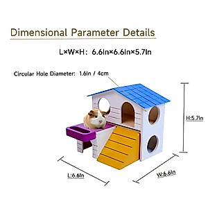 BEEMERIT Pet Small Animal Hideout Hamster House with Funny Climbing Ladder Slide Wooden Hut Play Toys Chew Toys for Small Animals Like Dwarf Hamsters and Guinea Pigs