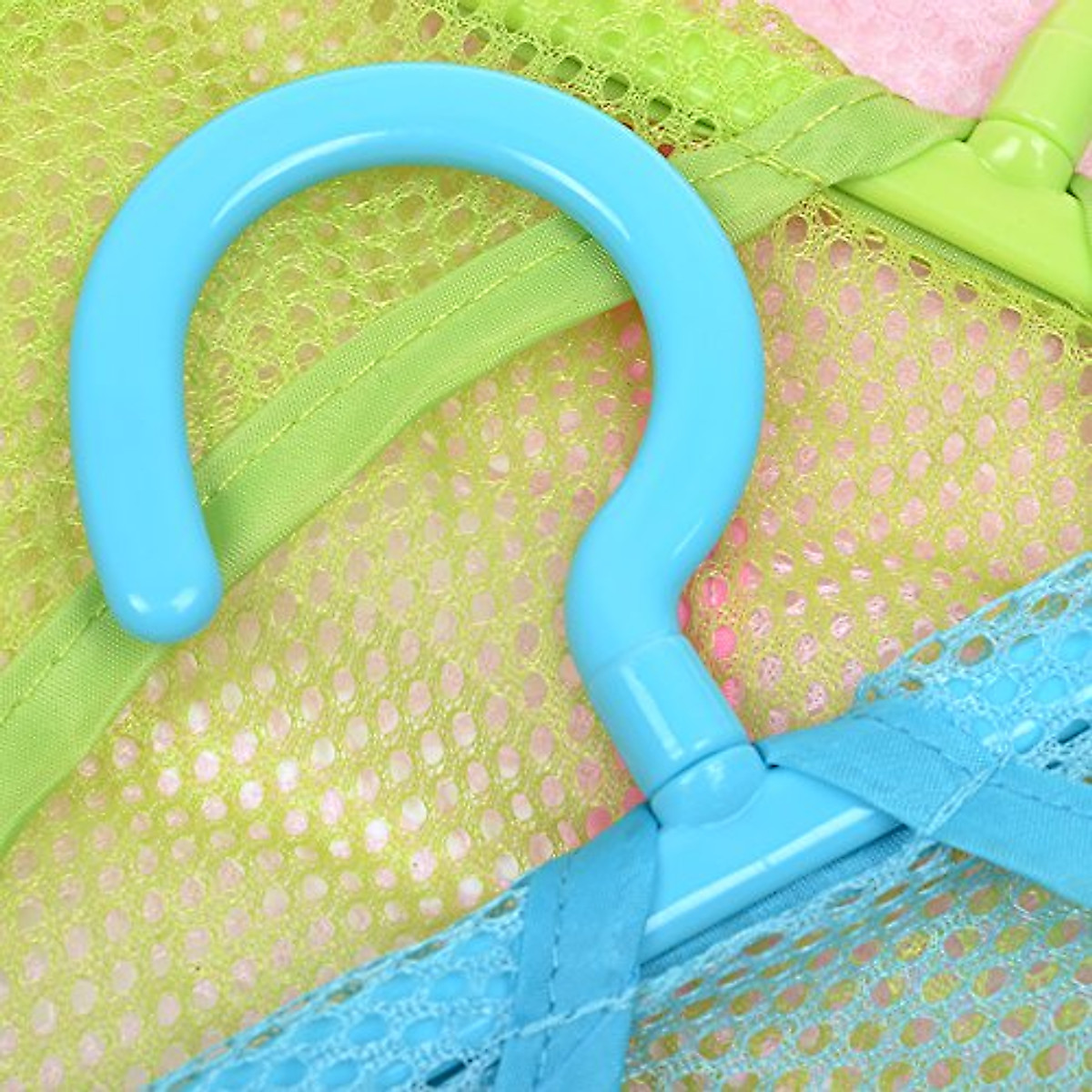 Cosmos Pack of 3 Assorted Colors Clothespin Bag with Hanger Multi-Purpose Mesh Organizer Bag