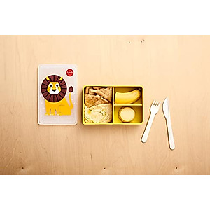 3 Sprouts Silicone Bento Box - Leakproof Lunch Container - Lion