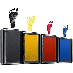 6pcs Reusable Ink Pad for Baby Handprints and Footprints Infant Hand Foot Stamp Pads Easy to Wash Off